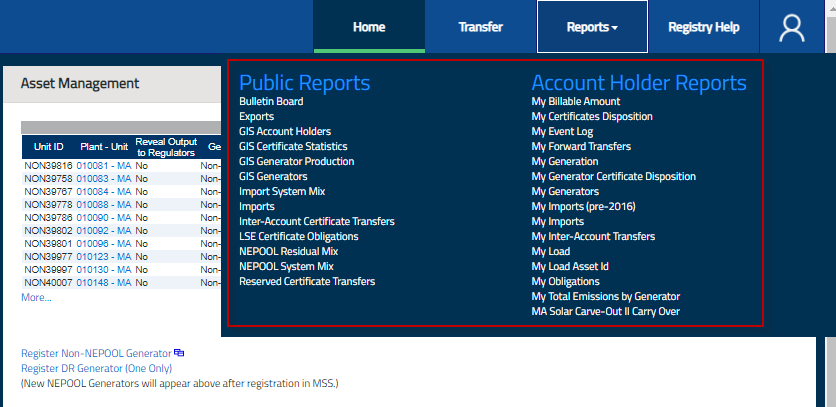 View a GIS Report – NEPOOL GIS
